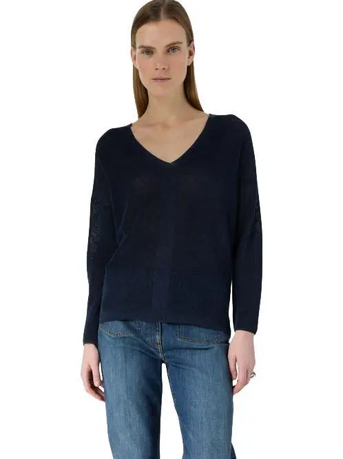 Gerard Darel Layla V-neck Sweater - Navy Blue