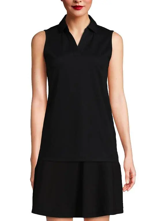 LANDS' END Performance Pique Polo - Black