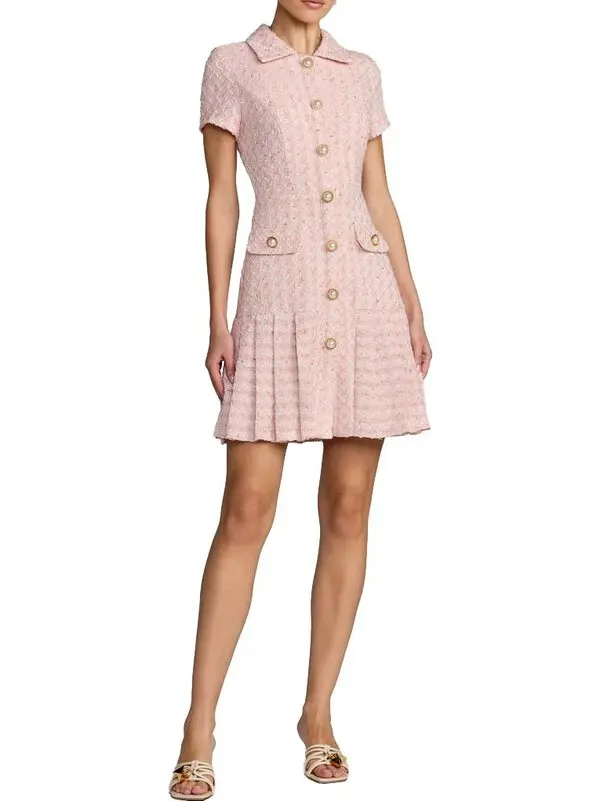 Mac Duggal Bouclé Mini Dress - Pink
