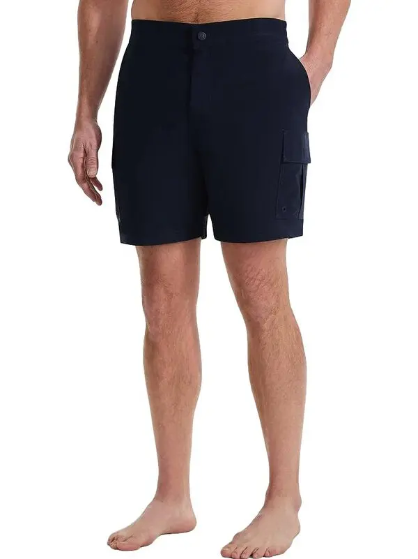 LANDS' END 7" Quick Dry Cargo Swim Shorts - Radiant Navy