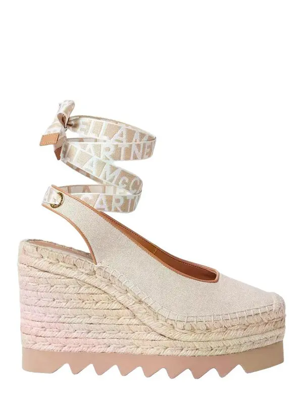 Stella McCartney Ankle-ties Wedge Espadrilles - Neutrals