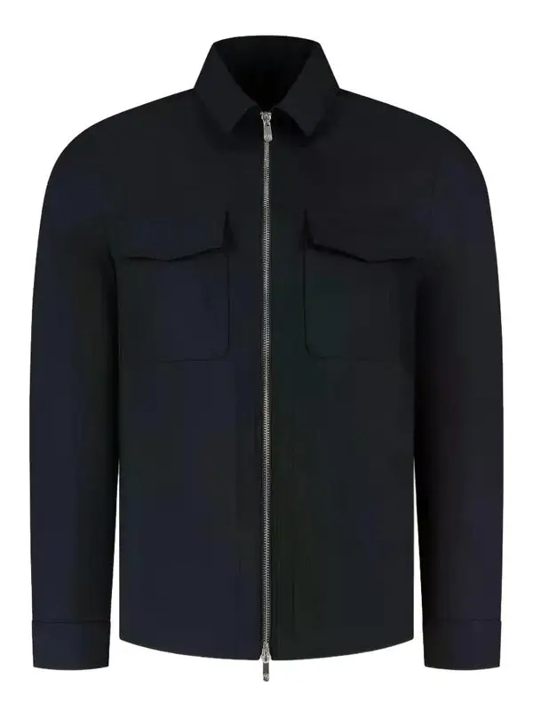 Marco Pescarolo Pocket Zipped Shirt Jacket - Blue