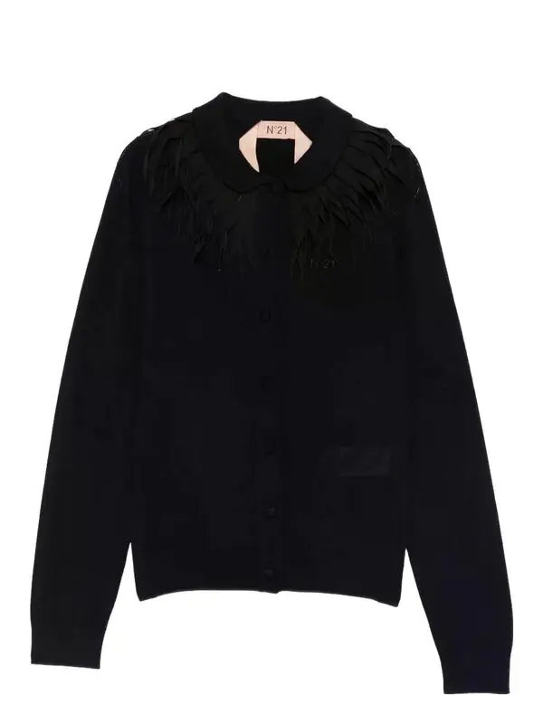 N°21 Collar Knitted Cardigan - Blue