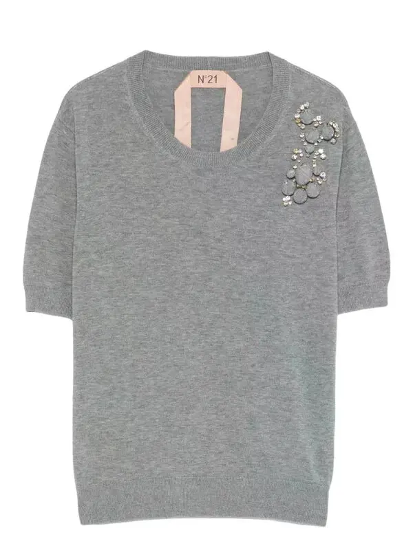 N°21 Embellished Knitted Top - Grey