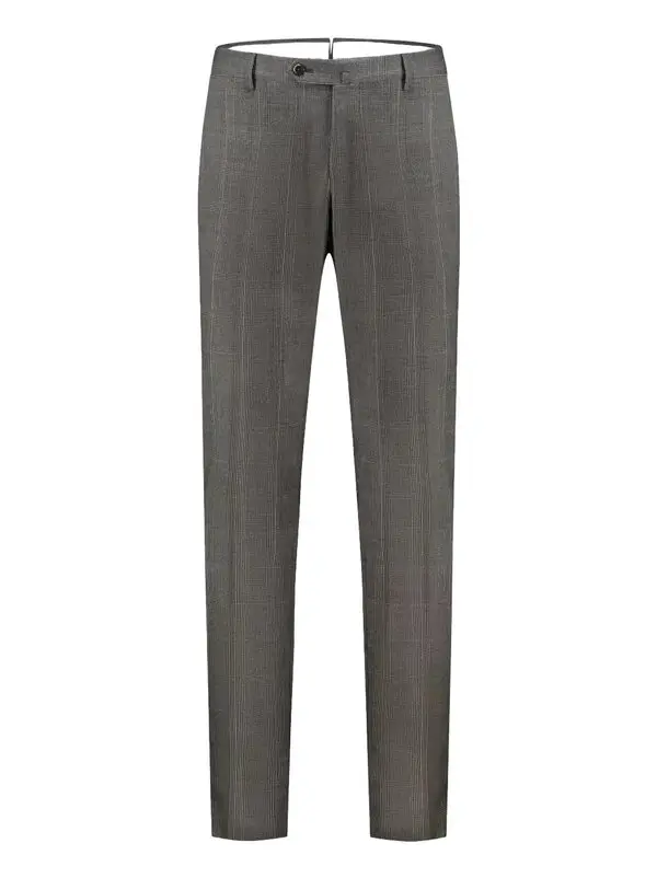 PT TORINO Check-patterned Trousers - Grey