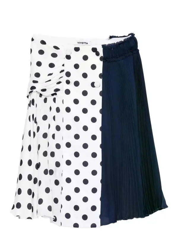 Vivetta Polka Dot Pleated Midi Skirt - White