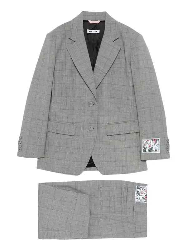 Vivetta Check-print Suit - Grey