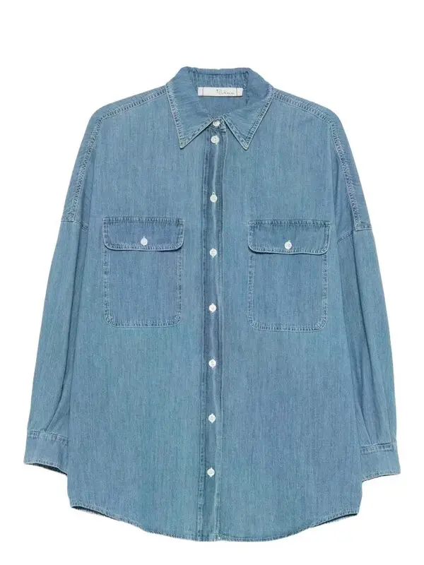 TELA Pocket Denim Shirt - Blue