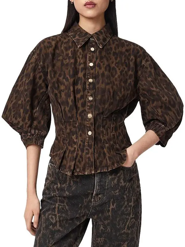 ALLSAINTS Nancy Denim Shirt - Leppo Brown