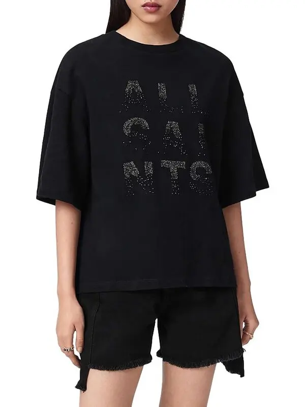 ALLSAINTS Stacks Amelie Tee - Black