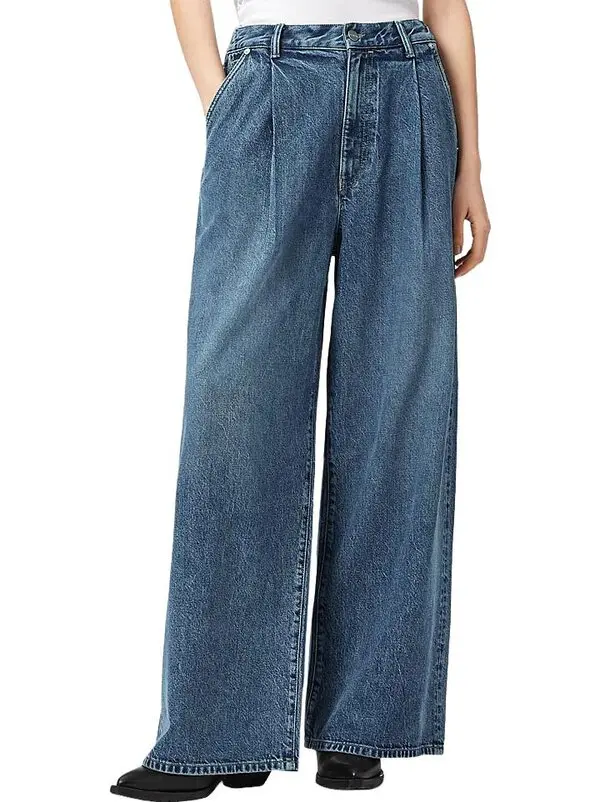ALLSAINTS Haze High-rise Pleated Jeans - Mid Indigo
