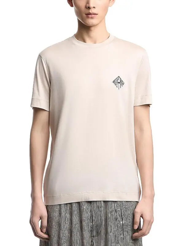 Emporio Armani Regular Fit Crewneck Logo T-shirt - Tan