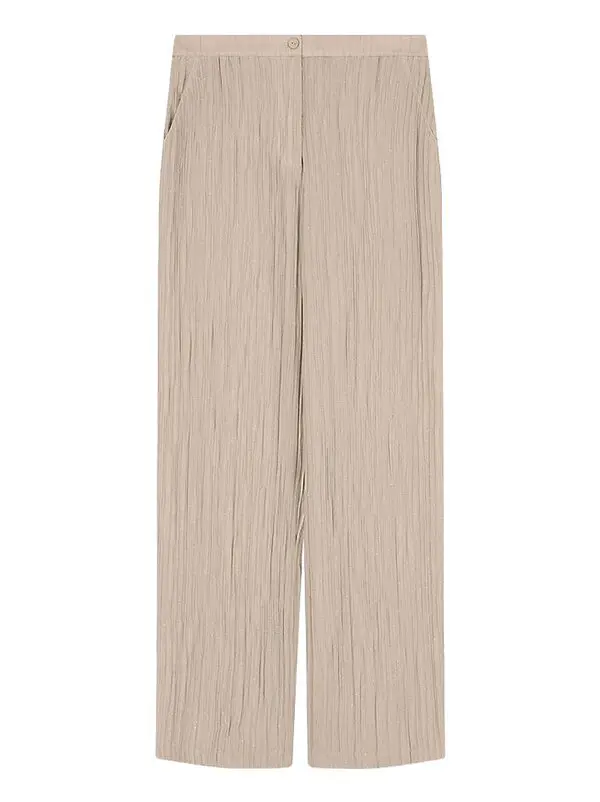 Emporio Armani Sparkling Jacquard Trousers - Sand/rhinestone