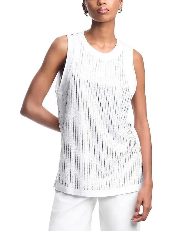 Emporio Armani Embellished Tank Top - Optical White