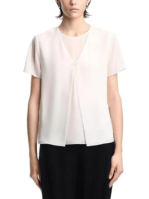 Emporio Armani Georgette Top - Vanilla