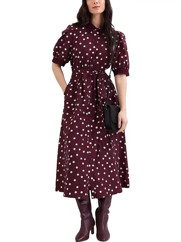PHASE EIGHT Delphine Midi Dress - Burgundy