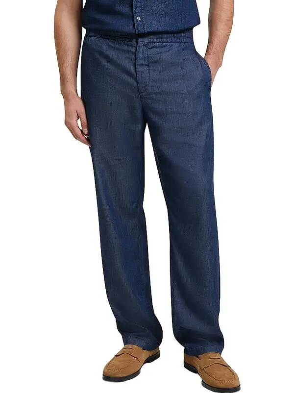 Ted Baker London Relaxed Chambray Trousers - Navy Blue