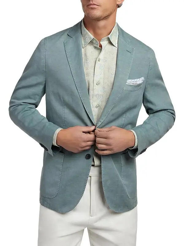 David Donahue Cotton Linen Sport Coat - Beach Glass