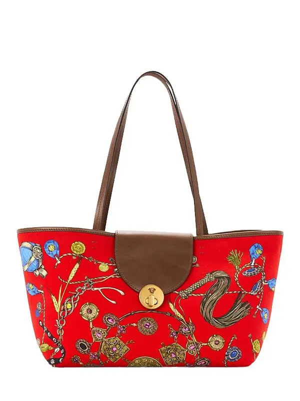 Versace Small Cotton Tote Bag - Vintage Red