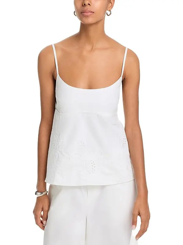 Rag & Bone Maggie Embroidered Cami - White