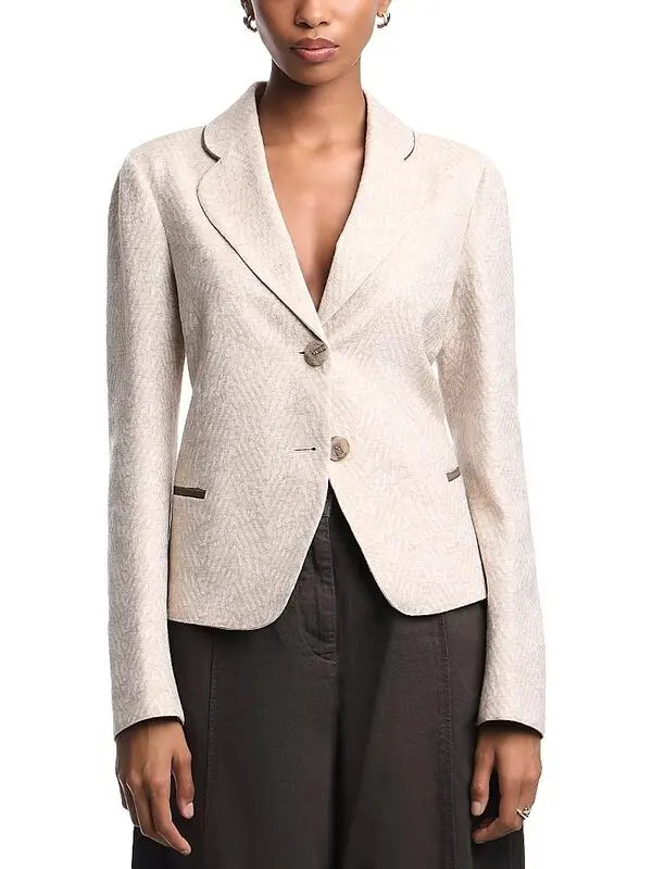 Emporio Armani Icon Jacquard Jacket - Natural Beige