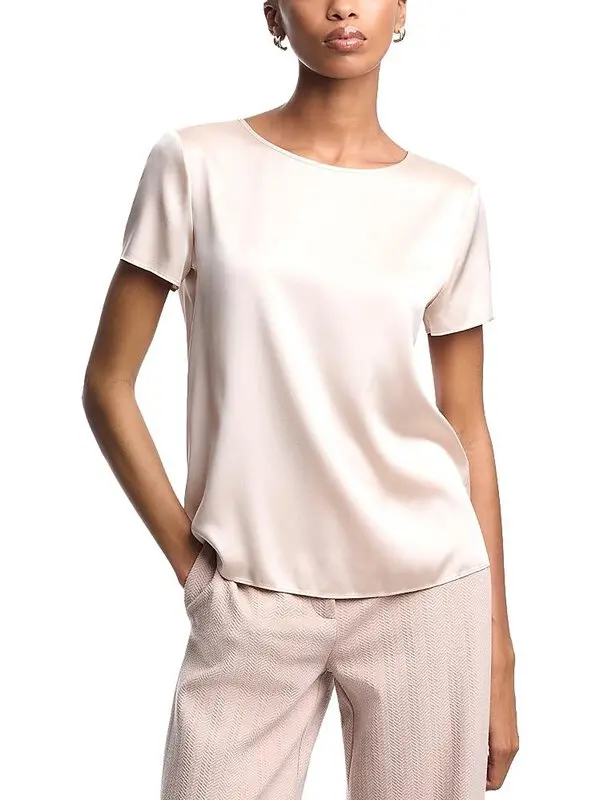 Emporio Armani Silk Stretch Satin Top - Dawn