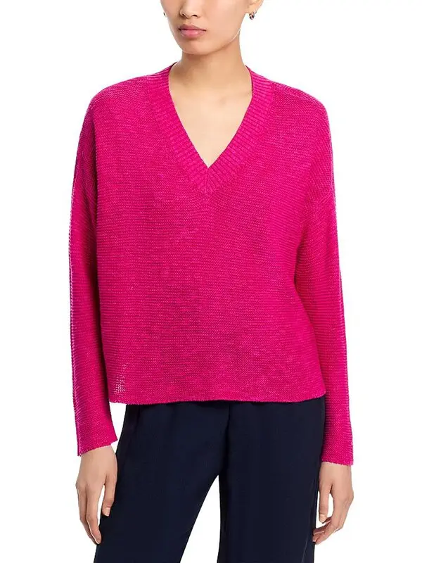 Eileen Fisher V-neck Sweater - Fuschia
