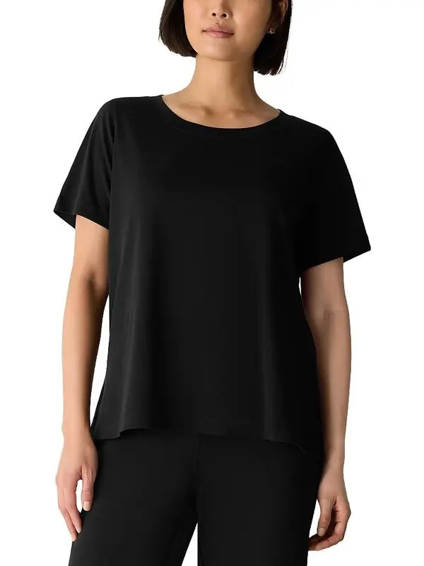 Eileen Fisher Jewel Neck Sleep Top - Black
