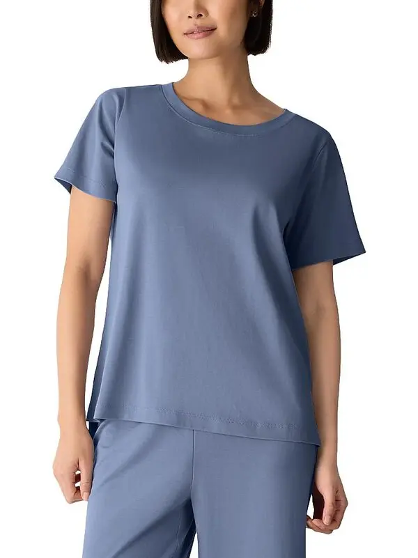 Eileen Fisher Jewel Neck Sleep Top - Haze