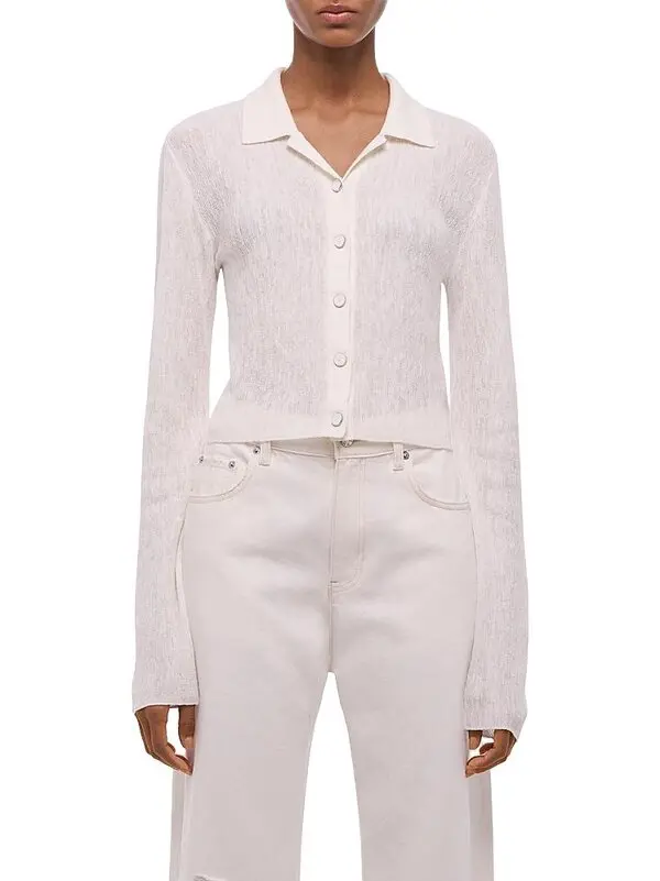 Helmut Lang Linen Blend Knit Shirt - Ivory