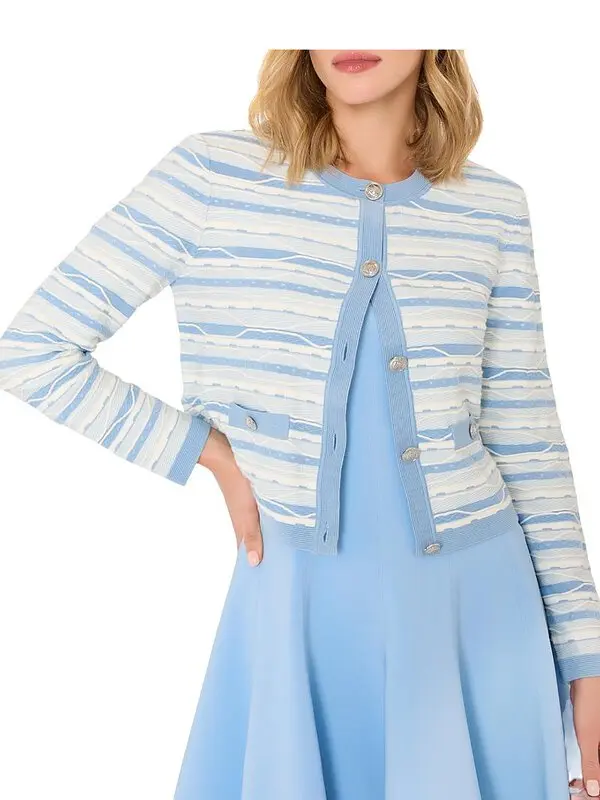 MILLY Skye Striped Cardigan - Blue Multi