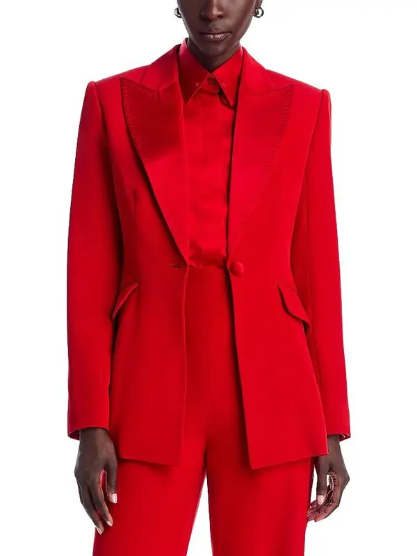 SERGIO HUDSON Silk Stitch Tuxedo Jacket - Red