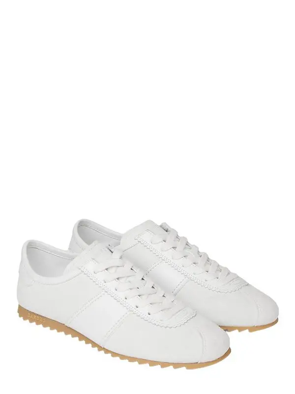 Sandro Split Leather Runner Sneakers - White
