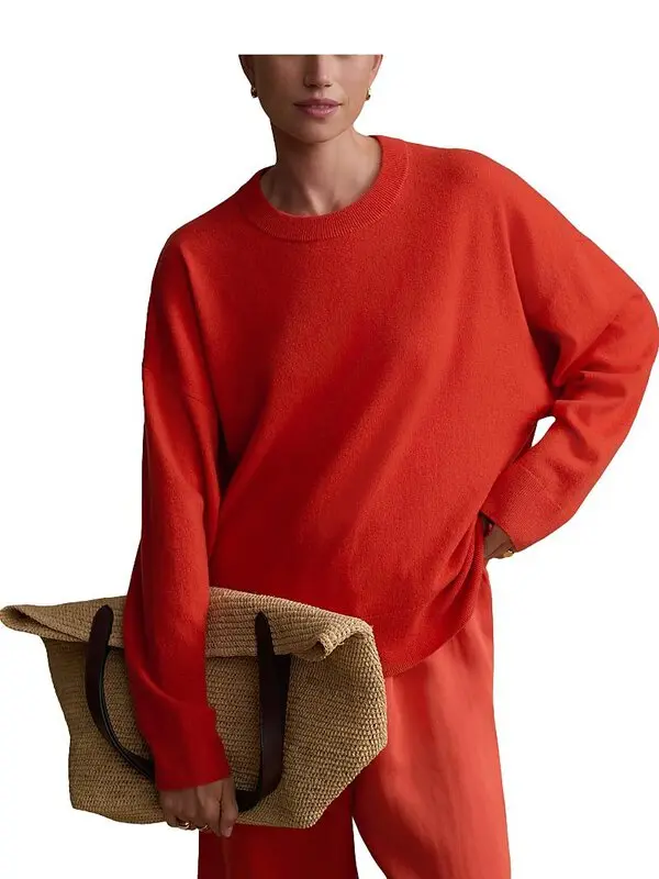 Jenni Kayne Marina Cashmere Crewneck Sweater - Tomato