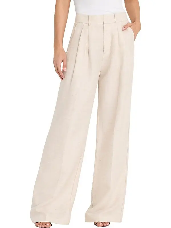 Good American Linen Wide Leg Trousers - Oat