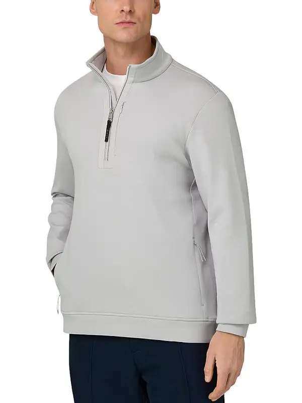 Boggi Milano Lightweight Scuba Half Zip Sweatshirt - Ice