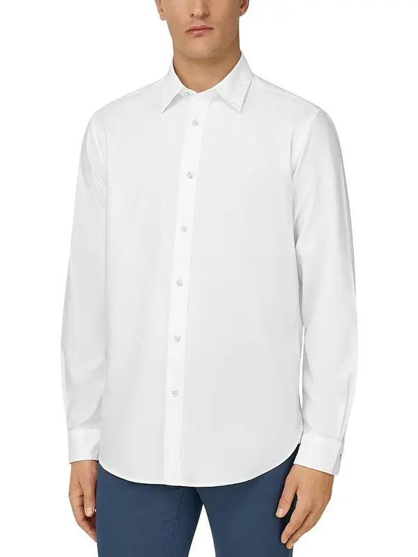 Boggi Milano Regular Fit Oxford Shirt - White