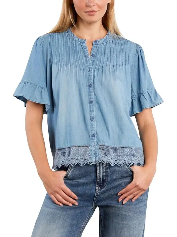 BILLY T Cafe Pleats Top - Pure Denim