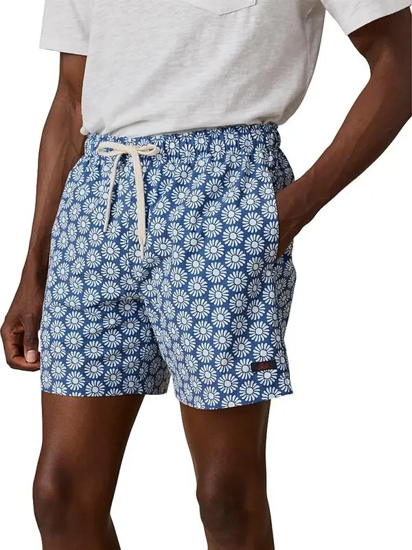 Faherty Brand All Day 6" Trunks - Blue Cream