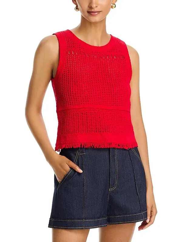 Aqua Crochet Top - Red