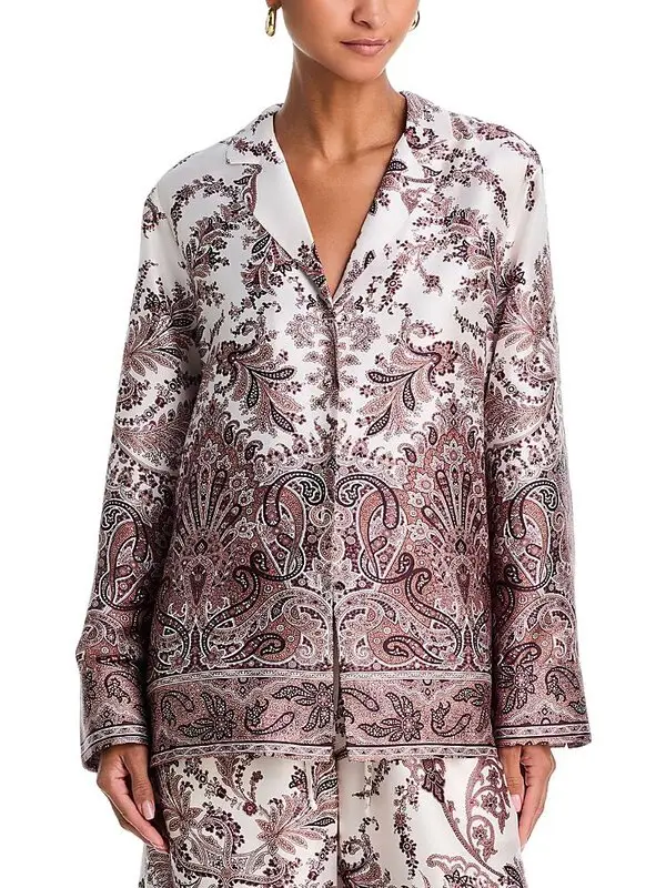 Kobi Halperin Naomi Notched Collar Blouse - Natural Multi