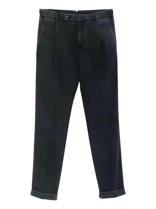 BERWICH Pleated Trousers With Cuffed Hem - Blue