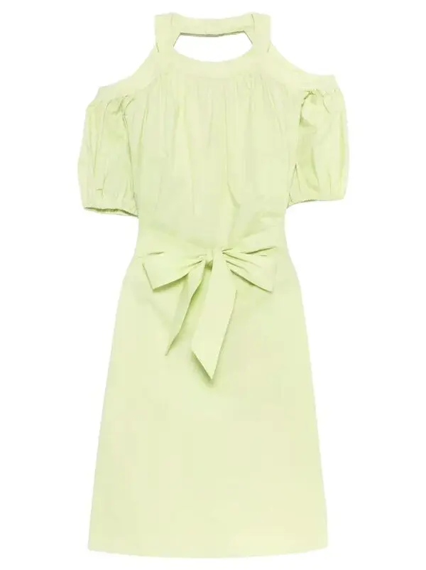 Vivetta Tie-waist Cold-shoulder Midi Dress - Green