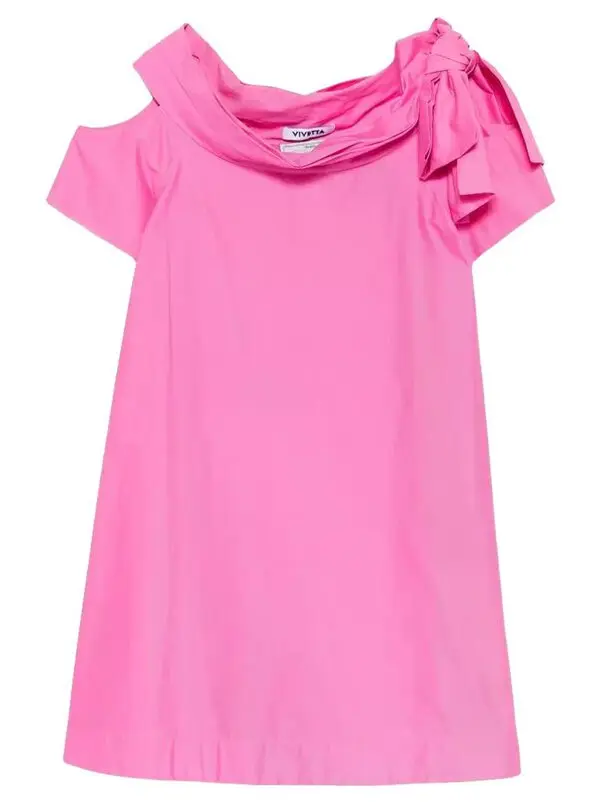 Vivetta Bow-detail Cold-shoulder Mini Dress - Pink