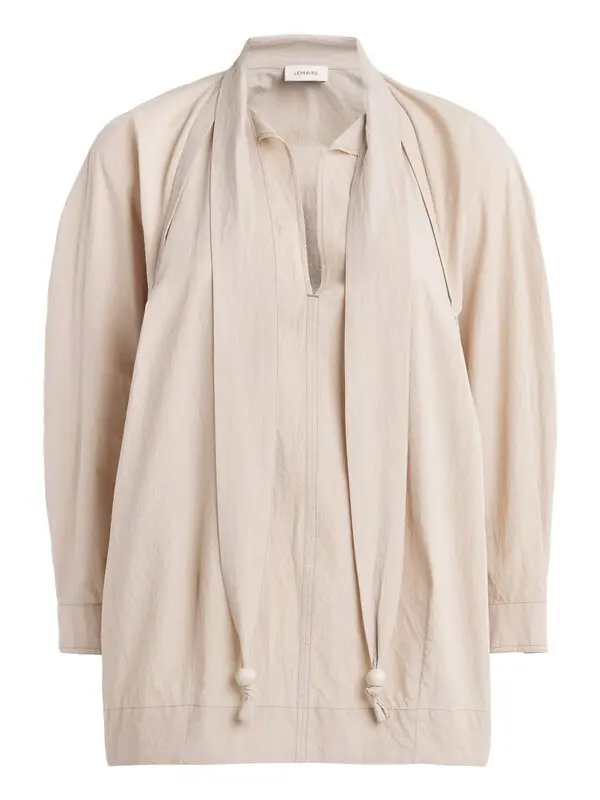 LEMAIRE Cotton Scarf Blouse - Nude