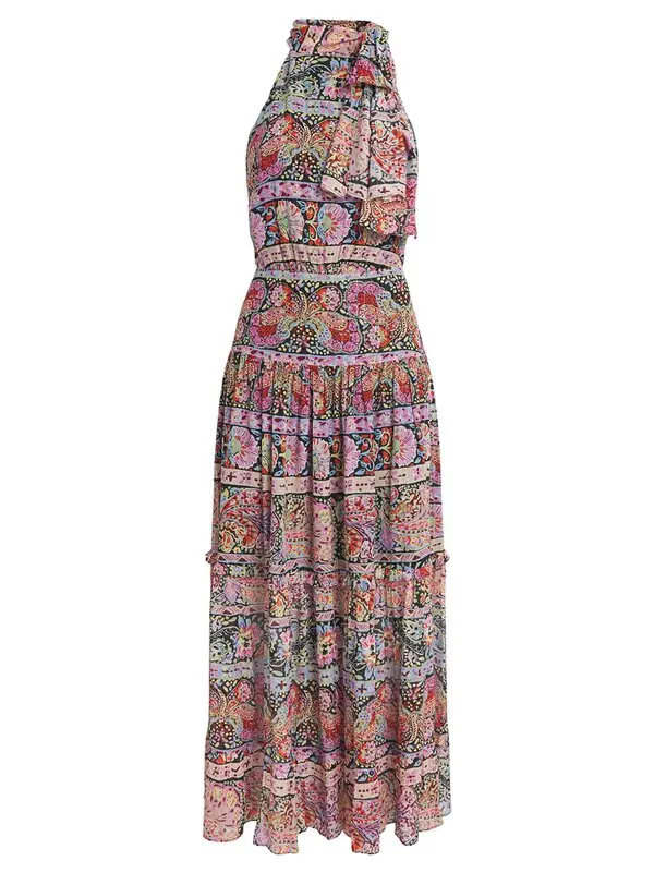Rixo Paisley Abi Maxi Dress - Black