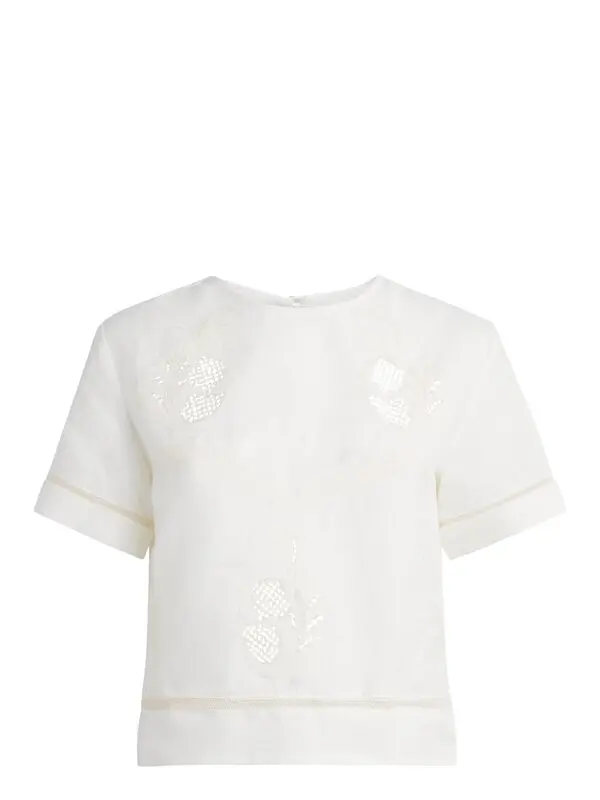 Lug Von Siga Linen Embroidered Dakota Top - White