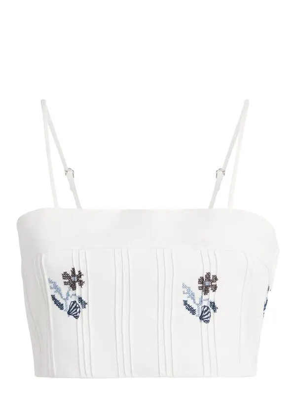 Lug Von Siga Linen Embroidered Aurora Top - White