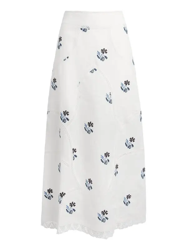 Lug Von Siga Linen Liza Maxi Skirt - White