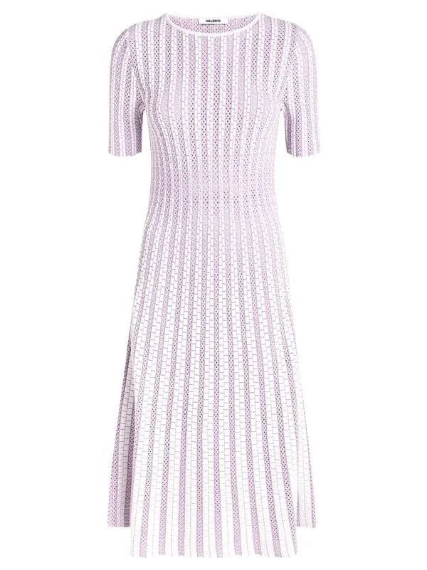 ANTONINO VALENTI Openwork Knit Margherita Midi Dress - Purple